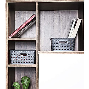 Plastic Storage Baskets Set of 6 Durable Small Pantry Organizer Bins Organization and Storage Shelves Baskets for Kitchen Organization, Countertops, Desktops, Cabinets, Bedrooms, and Bathrooms