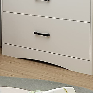 ECACAD Modern Nursery Dresser Chest with 3 Drawers & Guard Table Top, Wood Dresser Storage Chest of Drawers for Bedroom, Hallway, White (35.4”W x 19.2”D x 36.4”H)