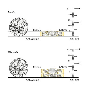 Dazzlingrock Collection Round White Diamond Engagement Trio Ring Set (0.42 ctw) in 10K Yellow Gold, Women size 9 and Men size 11