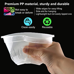 Fabulas Orchid Pot, 8 Clear Orchid Pots with Holes and 6 Saucers, 2 Each of 4.1, 4.8, 5.7 and 6.4 Inch Orchid Pots for Repotting, Plastic Orchid Planter Breathable Slotted Flower Plant Nursery Pot