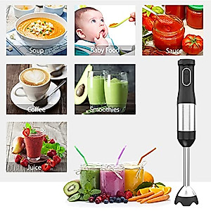 Immersion Blender,7 in 1 Hand Blender Electric 800W 20-Speed with Egg Whisk,Milk Frother,500ml Chopper,600ML Beaker,Ice Crush Blade,for Puree Infant Food, Smoothies, Sauces, Soups