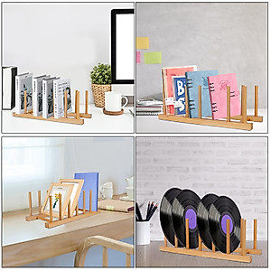 SAMEBUTECO Bamboo Wooden Dish Racks Plate Stand Holder Vertical Drainer Kitchen Cabinet Organizer for Dish, Pots, Lids, Bowls, Cups, and Cutting Boards and Books(2 Packs)