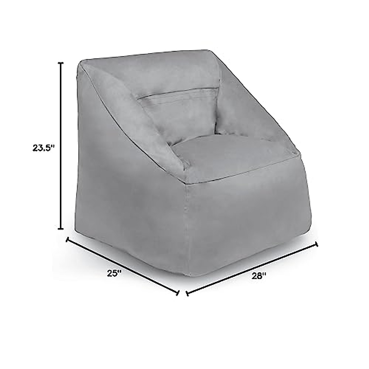Delta Children Cozee Cube Chair, Kid Size (For Kids Up To 10 Years Old), Alloy