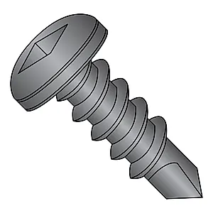 Small Parts 1016KQPB Steel Self-Drilling Screw, Black Oxide Finish, Pan Head, Square Drive, #3 Drill Point, #10-16 Thread Size, 1" Length (Pack of 50)