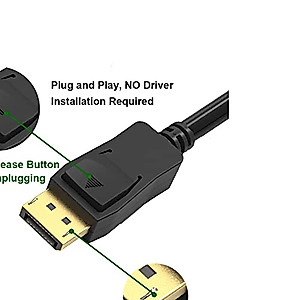 UKYEE Displayport to DVI Cable 6ft 10-Pack, Display Port (DP) to DVI Adapter Cord Male to Male Compatible with Computer,Laptop,PC,Monitor,Projector,HDTV -Black