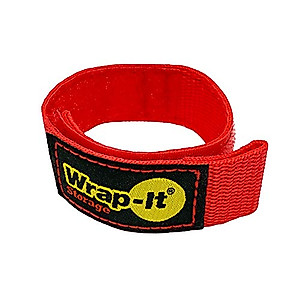 Wrap-It Storage Quick-Strap Cord Wraps, 9 inch (12 Pack) Red - Hook and Loop Strap, Extension Cord Holder Gifts for Boat, Rope, Hose, and Cable Storage and Organization