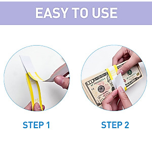 NUCOUN Pack of 400 Currency Band Bundles,Self-Adhesive,Money Bands for Cash,Bills Currency Straps,Organizer Dollar
