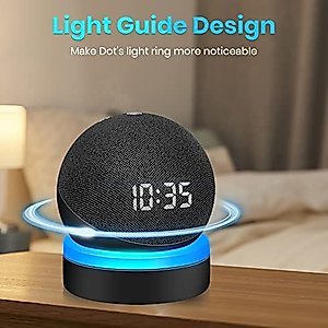 ZUOLACO Table Holder for Echo Dot 4th/5th Generation, Desktop Stand Mount Base with Light Guide for Echo Dot 4th/5th Gen, Built-in Cable Management,Black