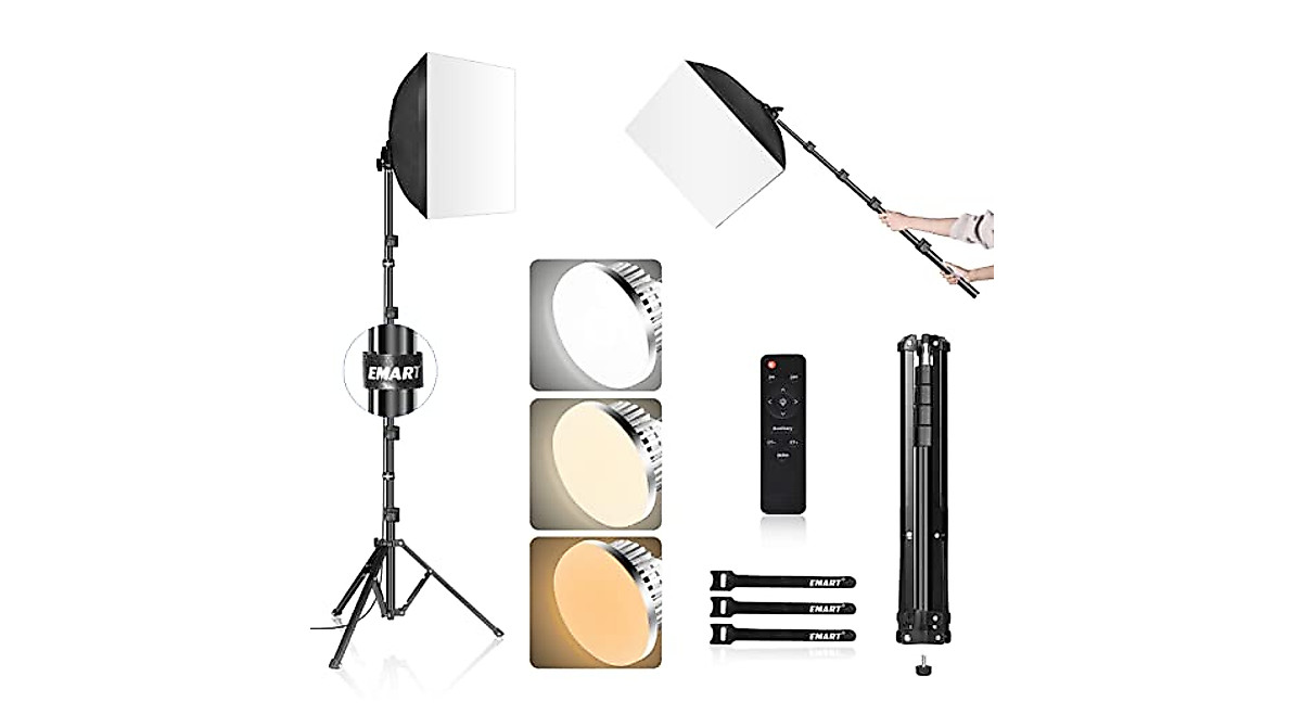 EMART Softbox Lighting Kit - 85W LED & Remote Control