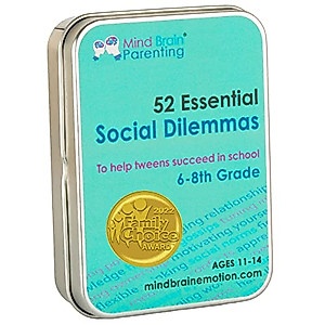 52 Essential Social Dilemmas: Life Skills for Kids & Teens to Thrive in Middle School - Conversation Cards Created by Teachers & Counselors for Family, Classroom, Counseling, Therapy Game (6-8 Grade)