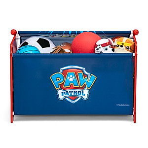 Delta Children PAW Patrol Toy Box Toy Box with Retractable Fabric Top, Blue