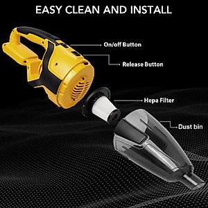 120W Cordless Handheld Vacuum Cleaner for DeWALT 20V 60V Max Battery (Battery NOT Included) Portable for Hard Floor Carpet Car Pet Hair Cleaning