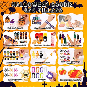 200Pcs Premium Halloween Party Favors for Kids Bulk, Halloween Trick or Treat Toys, Halloween Goodie Bag Stuffers, Halloween Treats Non Candy
