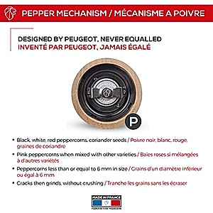 Peugeot - Paris Icône u'Select Manual Pepper Mill - Adjustable Grinder - Walnut Wood, Natural Matte Finish