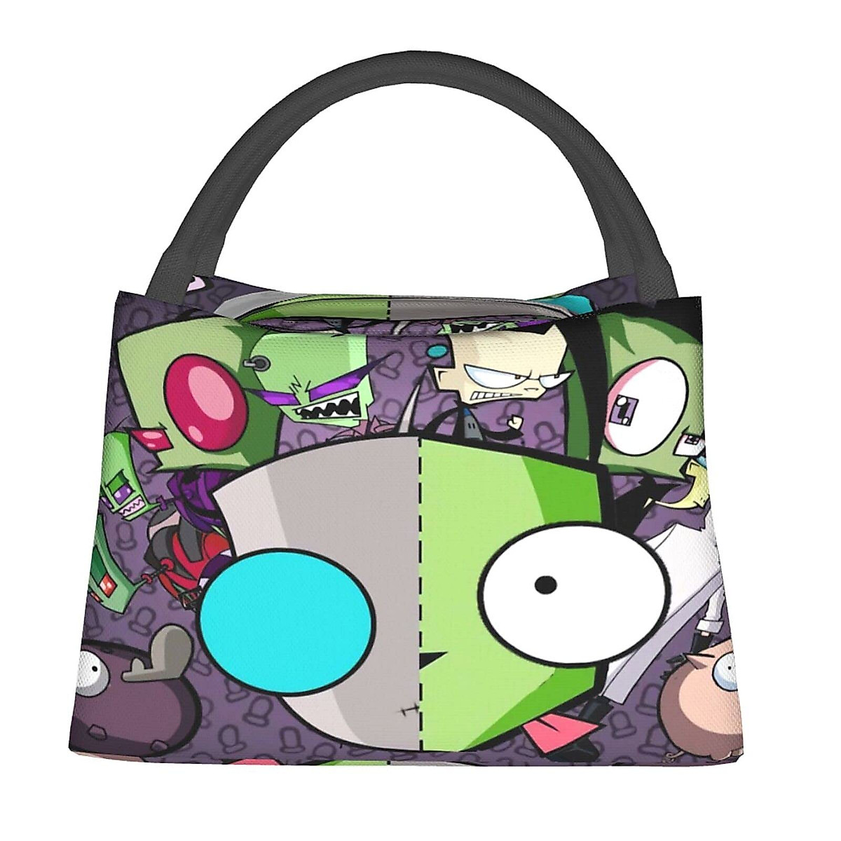CONPELSON Lunch Bags Invader Anime Zim Insulated Lunch Tote Reusable Portable Lunch Box for Outdoor Office Picnic 11 X 6.5 X 7 in
