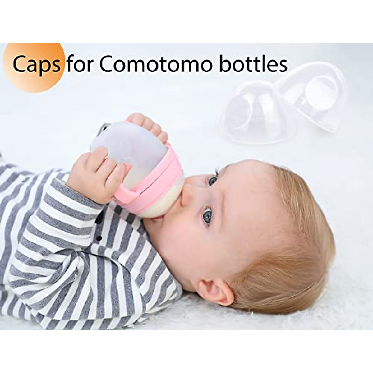 Baby Bottle Replacement Cap Lid for Comotomo 5 Ounce and 8 Ounce Silicone Bottle, 2 Count