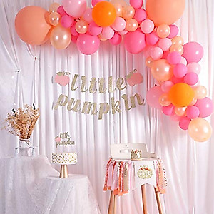WAOUH Pumpkin Banner for 1st Birthday - Highchair Banner for First Birthday Theme Decoration, Cake Smash Photo Prop, Pumpkin crown hat, Fabric Rag Garland Banner.