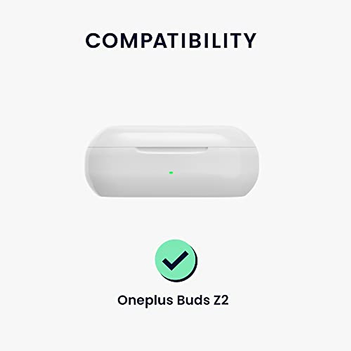 kwmobile Silicone Cover Compatible with OnePlus Buds Z2 - Case Cover Stick-On Skin with Clip - Black