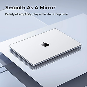 EooCoo Compatible with New MacBook Air 13.6 inch Case 2022 A2681 M2 Chip with Retina Display，Plastic Hard Shell Case + TPU Keyboard Skin Cover + Polishing Cloth + Screen Protector - Crystal Clear