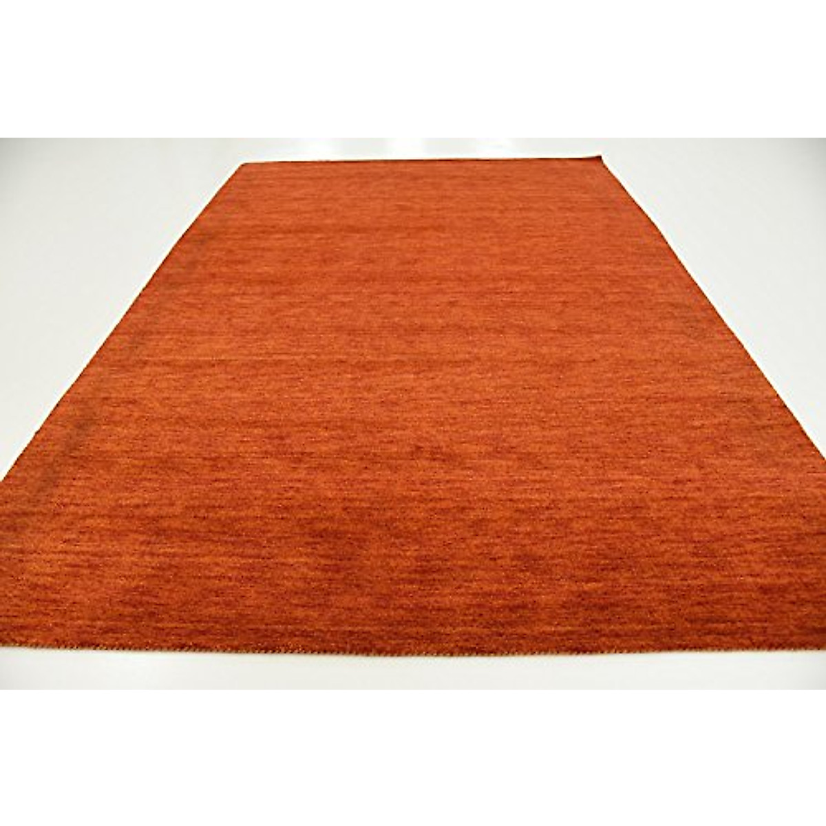Unique Loom Solid Gava Collection 100% Natural Twisted Wool Modern Terracotta Area Rug (8' x 12')