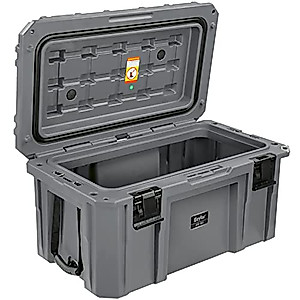 Eylar SR-90 Large Crossover Overland Cargo Case, Equipment Hard Case, Roto Molded, Stackable with Pad-Lock Hasp, Strap Mountable, TSA Standard, IPX4 Rated, 90 Liters (Gray)