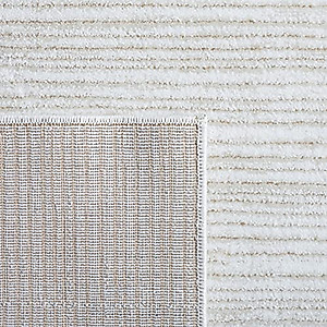 SAFAVIEH Vision Collection Area Rug - 9' x 12', Ivory, Modern Ombre Tonal Chic Design, Non-Shedding & Easy Care, Ideal for High Traffic Areas in Living Room, Bedroom (VSN606J)