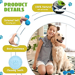 Petbuy Puppy Toys, 6 Pack Dog Chew Toys for Puppy,Teething Toys for Puppies, Soft Durable Interactive Chew Toy for Small Dogs (Blue)