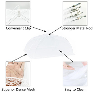 5 Pack Mesh Food Tents Food Covers for Outdoors, Pop-Up Food Nets Collapsible and Reusable Mesh Food Covers for Outside Party Picnics and Home Use