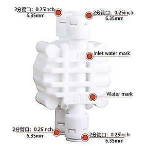 DGZZI 1/4 Inch Push-Fit 4-Way Automatic Shut-Off Valve with Quick-Connect Fittings for RO Reverse Osmosis