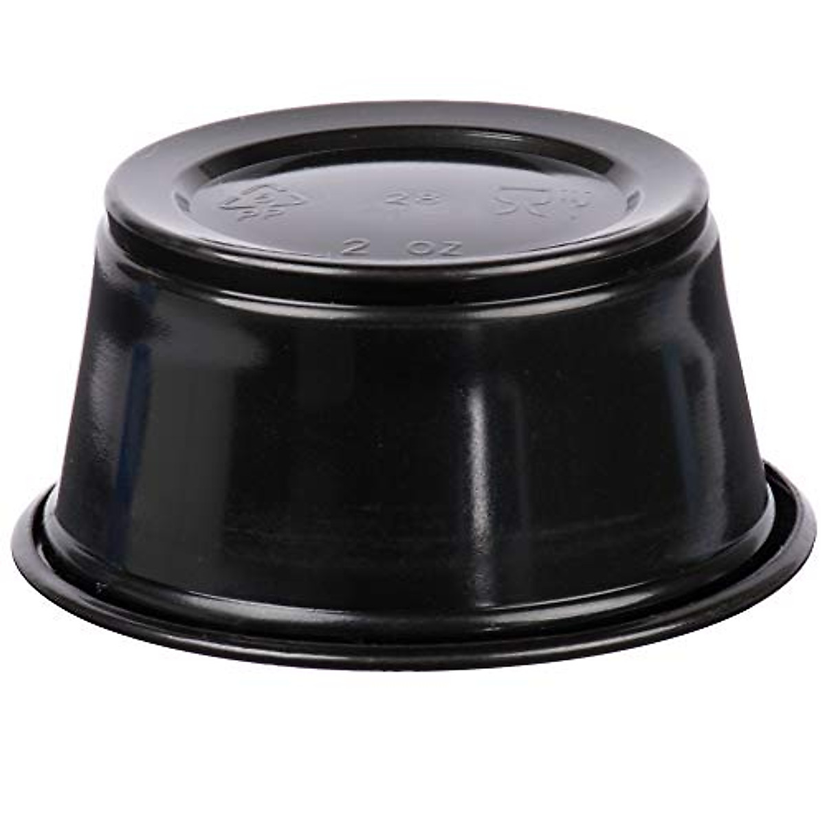 4U'LIFE 2 oz.Black Plastic Souffle Cup/Portion Cup With Lids-50 Sets