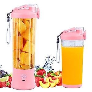 Portable Blender,MOCOPO Personal Blender for Shakes and Smoothies with 6 Blades,20 OZ Mini Blender,4000mAh Electric Blender for Kitchen,Home,Travel,Outdoor(Pink)