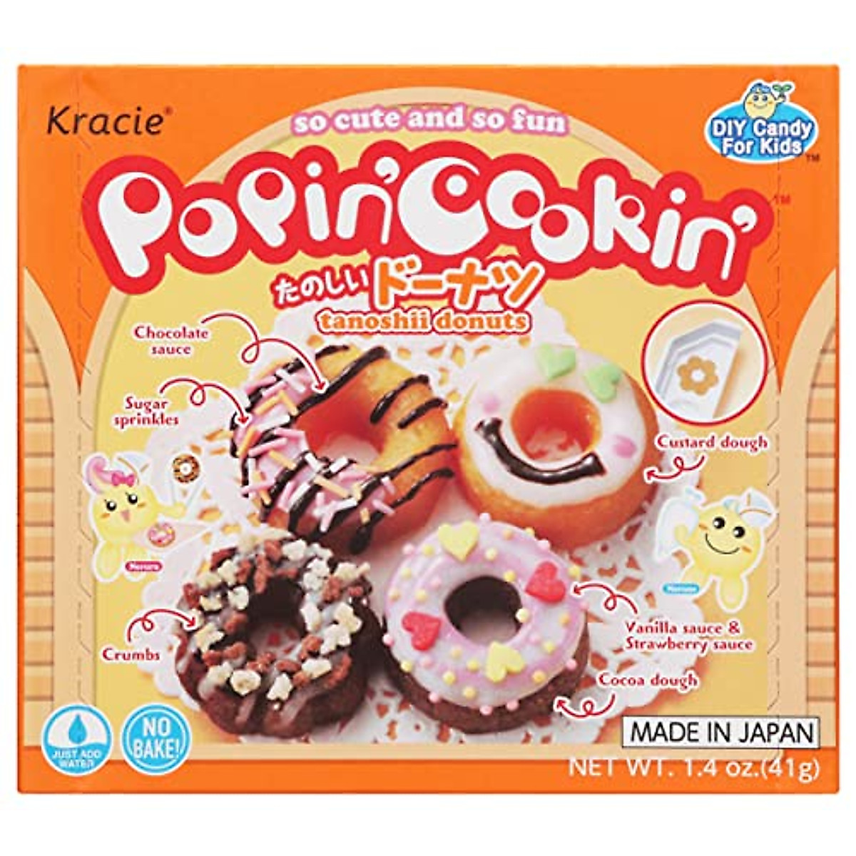 Kracie Popin' Cookin' DIY Candy Donuts Kit, No Bake, 1.4 Ounces (Pack Of 1)