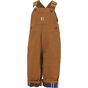 Carhartt Baby-Boys Washed Canvas Bib Overall, Carhartt Brown, 9 Months