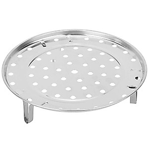 Cooking Tray Round 9.5 Inch Stainless Steel Steam Holder Shelf, Pressure Cooker Canner Rack Removable Legs Chinese Steaming Rack for Instant Pot Accessories Multi-functional Steamer Basket (1Pcs)