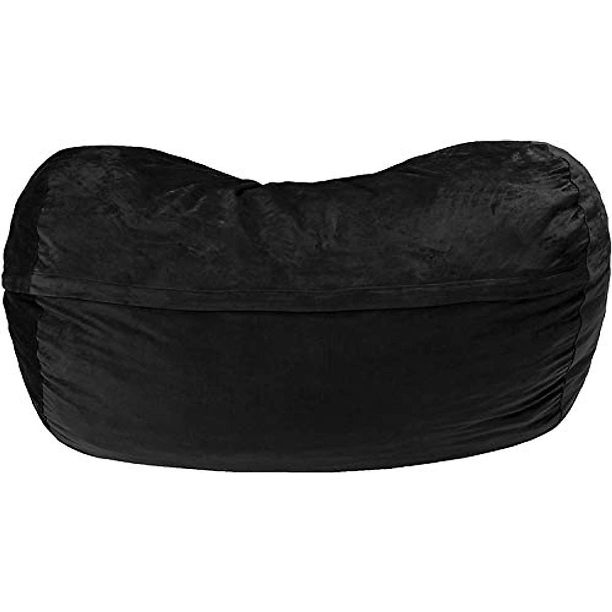 Amazon Basics Memory Foam Filled Bean Bag with Microfiber Cover, Lounger-6', Black, Solid