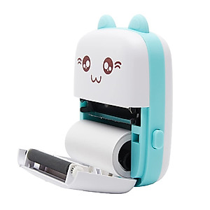 KASCLINO Mini Portable Bluetooth Thermal Printer, Wireless Pocket Label Printer Receipt Printer, for Printing Mobile Phone Pictures/Photos/Receipts/Notes/Lists/Label/Memo/QR Codes(Blue Printer)