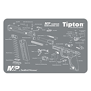 Tipton Maintenance Mat with Smith and Wesson M&P Schematic for Pistol Cleaning and Easy Part Identification