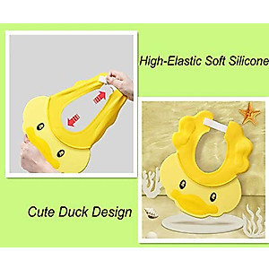 Baby Shower Cap for Kids Bath Visor Adjustable Toddler Shower Cap Multi-Purpose Bathing Cap for Protect Infants Toddler Eyes Ears (Yellow