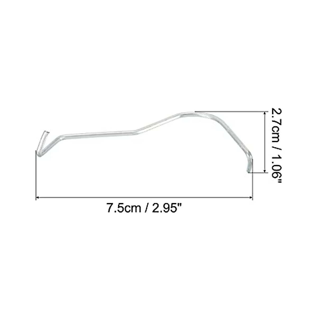 PATIKIL 3x1.1 Cage Door Hook, 25Pcs Stainless Steel Durable Singe Wire Water Pipe Latch Hook for Locking and Fixing Rabbit Pig Poultry Cage, Silver