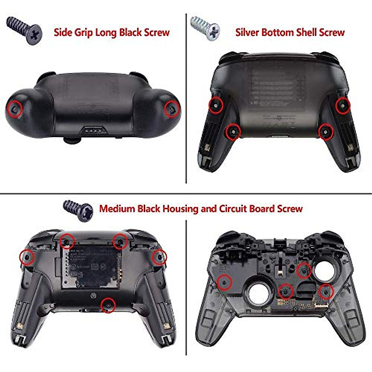 eXtremeRate Clear Atomic Puple Faceplate Backplate Handles for Nintendo Switch Pro Controller, DIY Replacement Grip Housing Shell Cover for Nintendo Switch Pro - Controller NOT Included