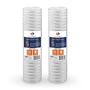 Aquaboon 5 Micron 20"x4.5" String Wound Sediment Water Filter Cartridge | Whole House Sediment Filtration | Compatible with PC40-20, WP1BB20P, 355222-45, WPP-45200-01, WPP-45200-01, 84650, 2-Pack