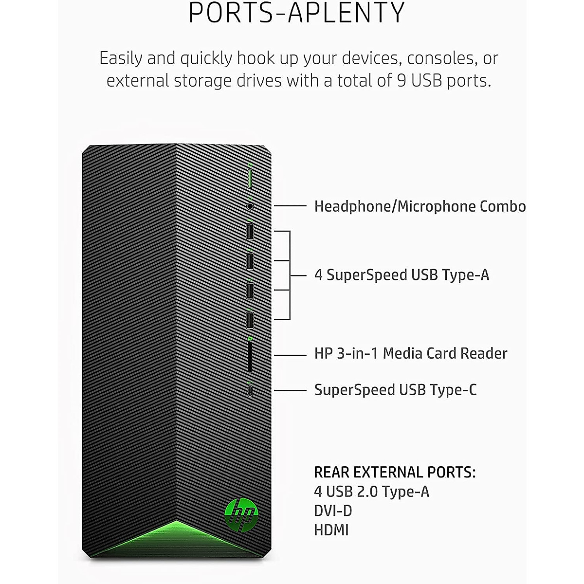 HP 2022 Pavilion Gaming Desktop TG01 Gaming Desktop, Intel Core i5-10400F Processor, NVIDIA GeForce RTX 3060, 9 Ports, HDMI, Wireless-AC, Bluetooth, Windows 11 Home (16GB RAM | 1TB SSD)