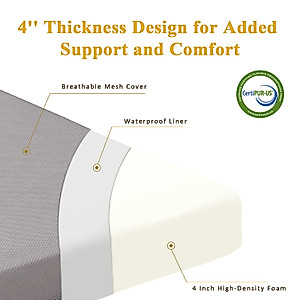 BDEUS Folding Mattress with Storage Bag Folding Sofa 4" Breathable High-Density Foam Mattress Topper, Portable Guest Bed with Removable&Washable Cover (Q (75 x 60 Inch))