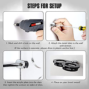 WANLIAN Lightsaber stand lightsaber wall mount lightsaber display stand wall mount acrylic lightsaber display bracket for Display Lightsaber wall (Black 2 holes)