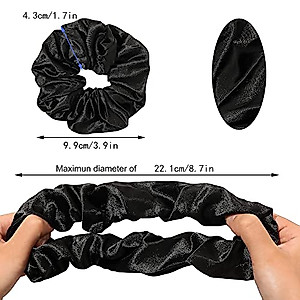 Scrunchies Hair Ties Satin Silk Accessories for Women - Elastic Cute Soft No Damage Big Scrunchie No Crease Stretchy Hair Girls Ponytail Holders Hair Ties For Thick Curl Hair Bracelet Hair Tie