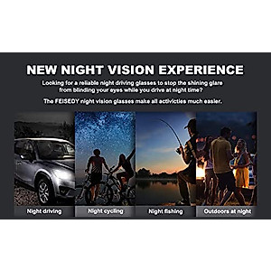 FEISEDY Men Women Night Driving Glasses Fit over Glasses Anti-Glare Polarized Wrap Yellow Sunglasses Over Glasses B2593