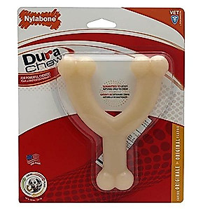 NB Tough Nylon Dog Toys Durable Wishbone Shaped Dental Chew Deterrent - Choose Size(Wolf - 6")