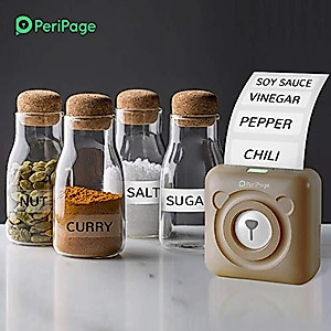 JEPODOR PeriPage Mini Portable Paper Photo Pocket Thermal Printer 58 mm Printing Wireless Bluetooth Android iOS Printers (Brown)