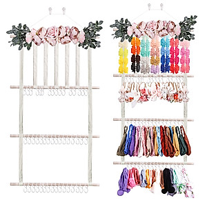 NUWAJP Flower Headband Holder for Girls, Hair Bows Clips Storage Holder Hair Accessories Organizer Storage Wall Hanging Decor for Nursery Toddler Room