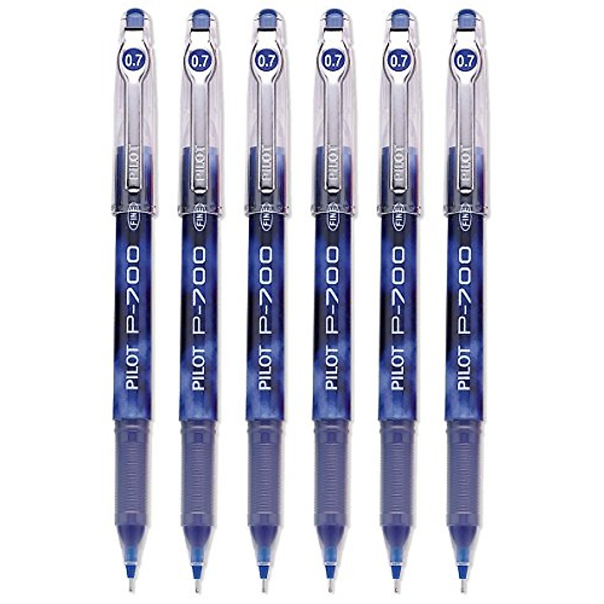 Pilot Precise P-700 Gel Ink Rolling Ball Pens, Fine Point, Blue Ink, 6 Pens